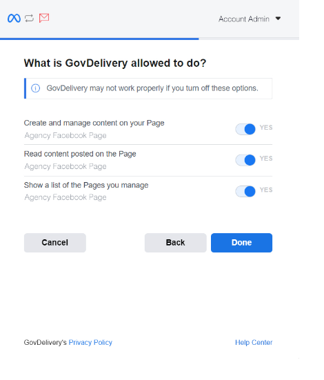 Setting Up Facebook Integration | Granicus Support
