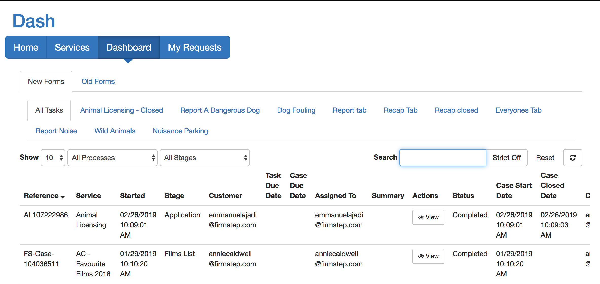 Introduction to Dashboard, Cases, and Tasks | Granicus Support