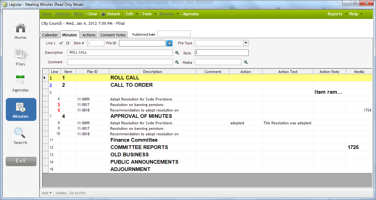 Legistar Menus and Modules | Granicus Support
