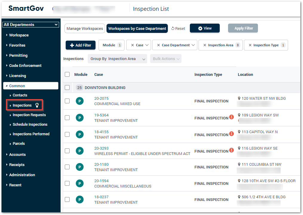 Inspection List | Granicus Support