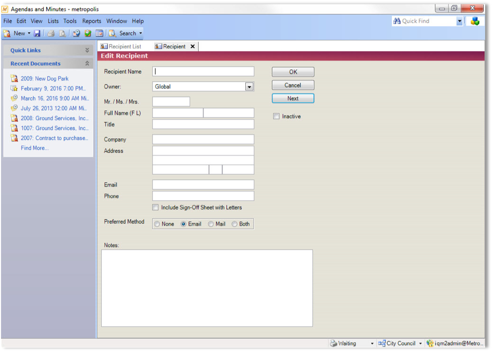 IQM2 Agenda & Minutes: Setting up and Using Distribution Lists ...