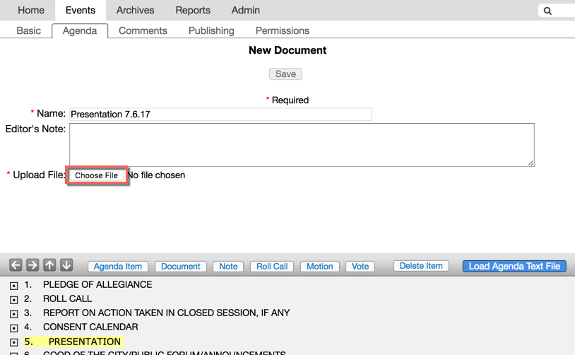 Adding Supporting Documents to an Agenda | Granicus Support