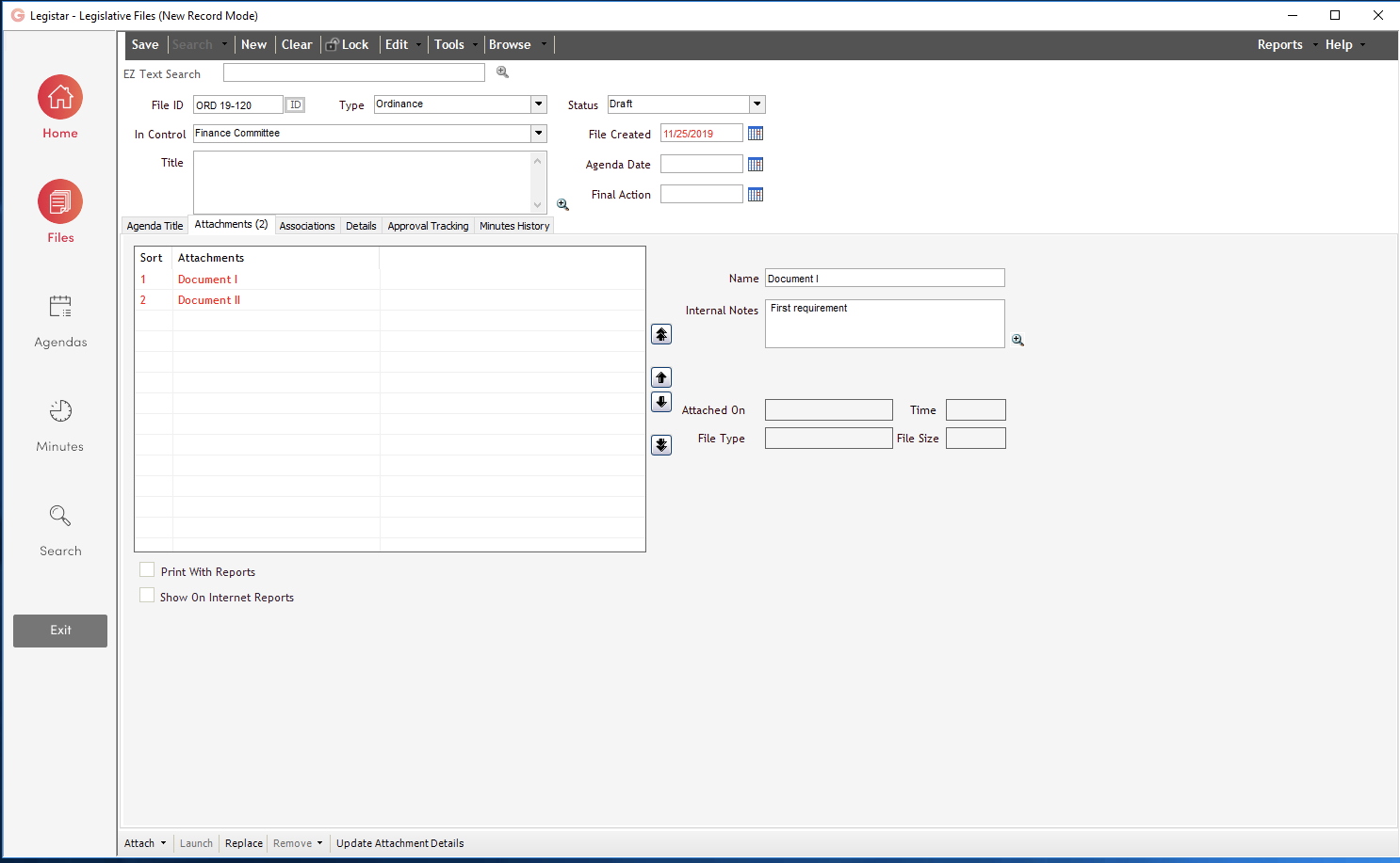 Drafting Attachment Checklist Feature in Legistar | Granicus Support