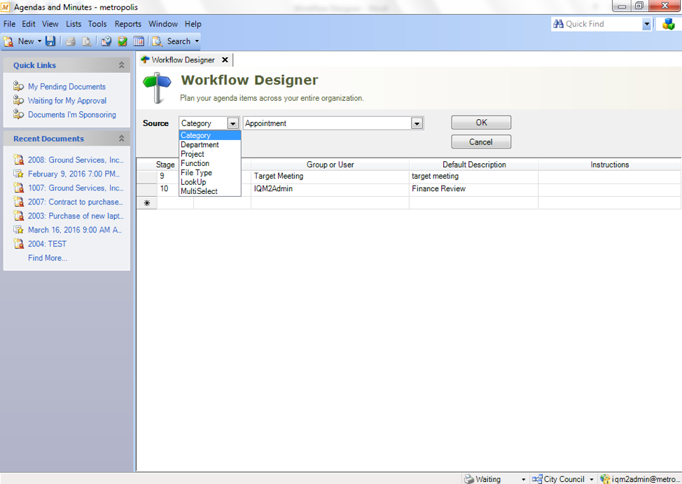 IQM2 Agendas & Minutes: Workflow Designer | Granicus Support