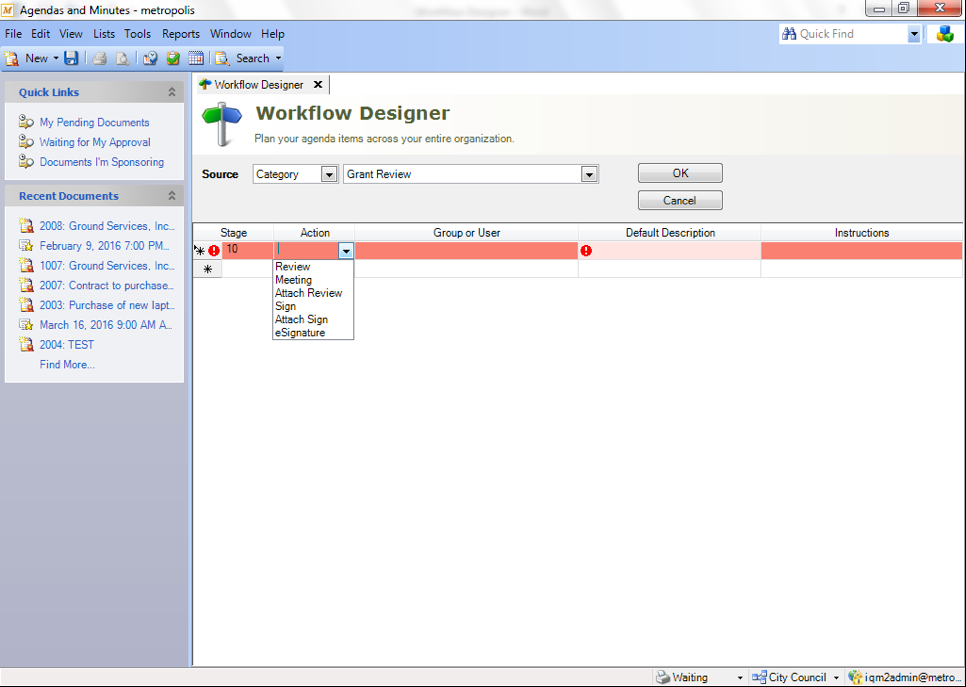 IQM2 Agendas & Minutes: Workflow Designer | Granicus Support