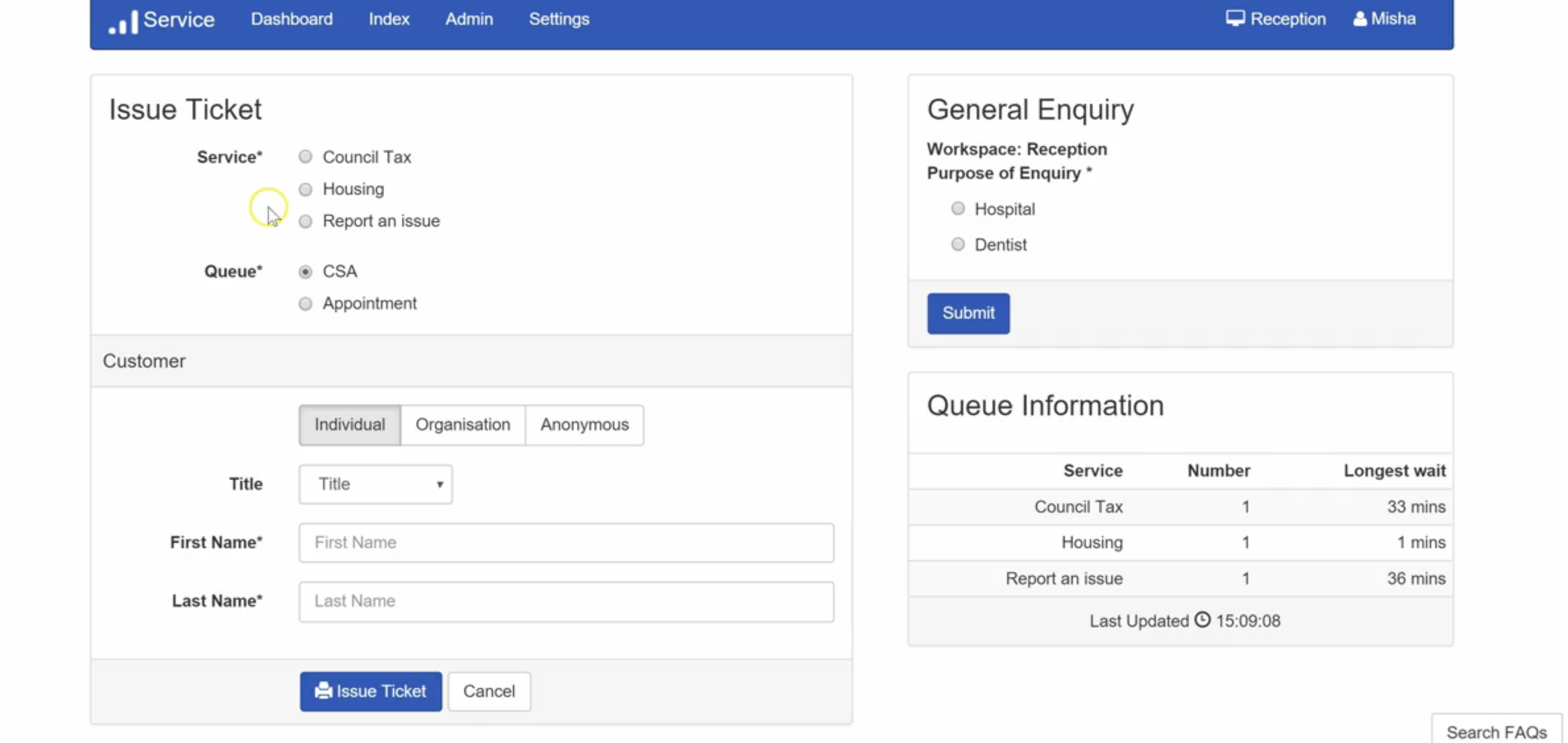 Reception Workspace | Granicus Support