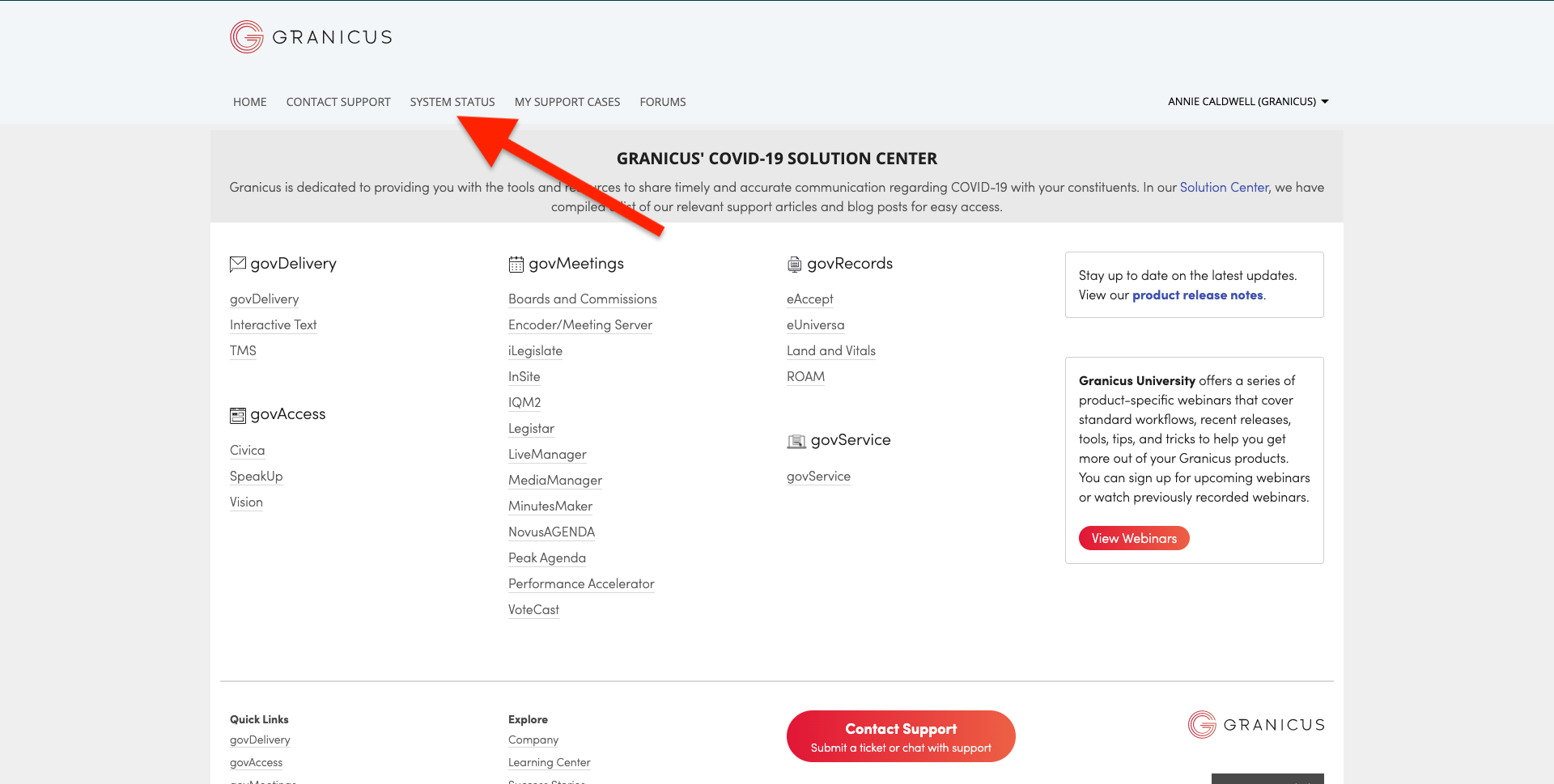 govService System Status and Platform Announcements | Granicus Support