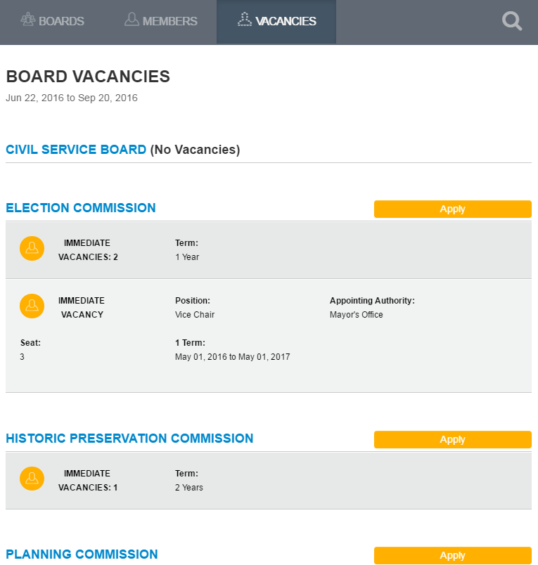 Displaying Board Vacancies Publicly | Granicus Support