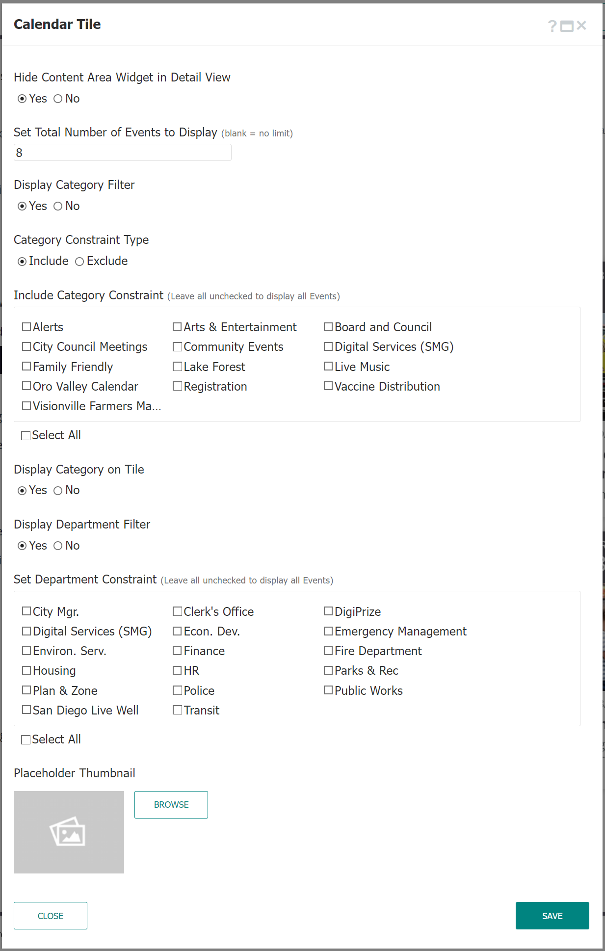 Widgets: Calendar | Granicus Support