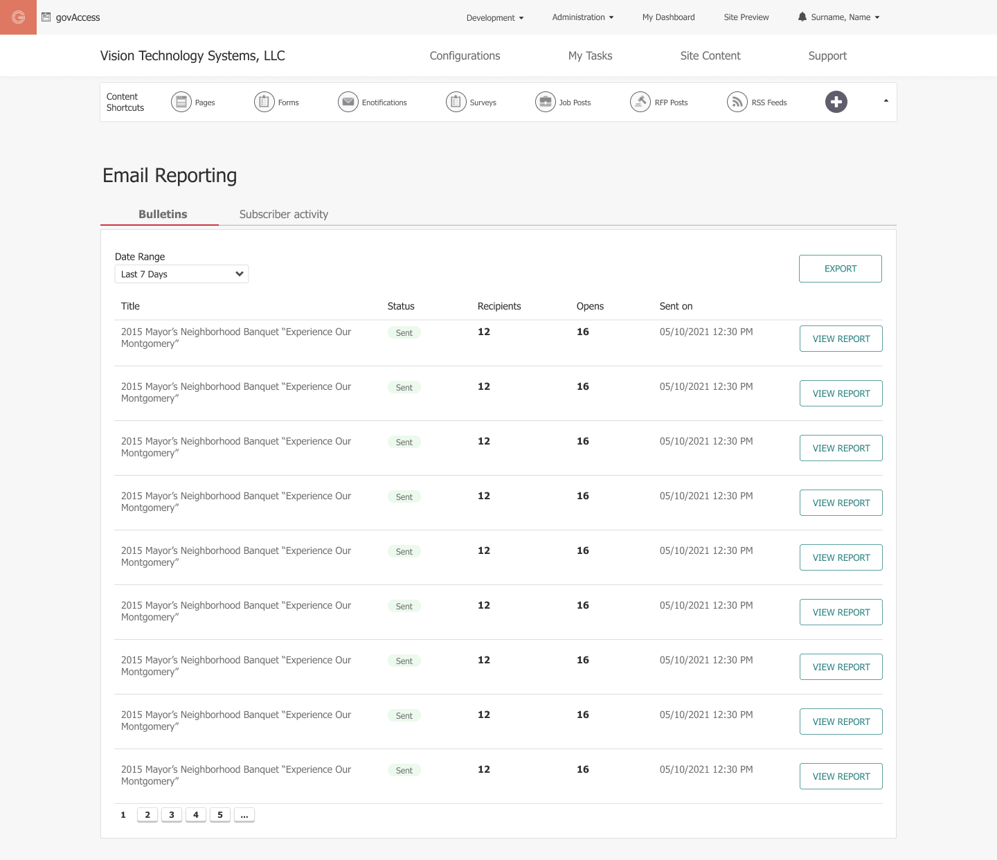 Email Reporting | Granicus Support