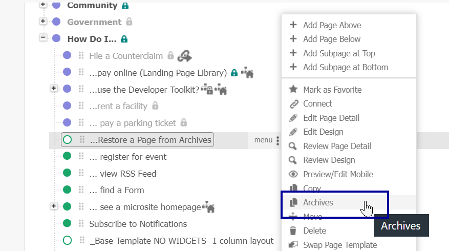 Restore an Archived Version of a Page | Granicus Support