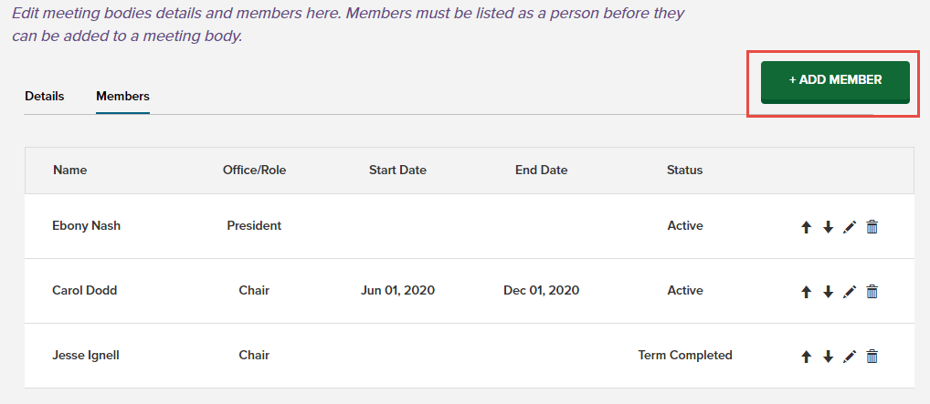 How to add voting members to roll call in Peak | Granicus Support