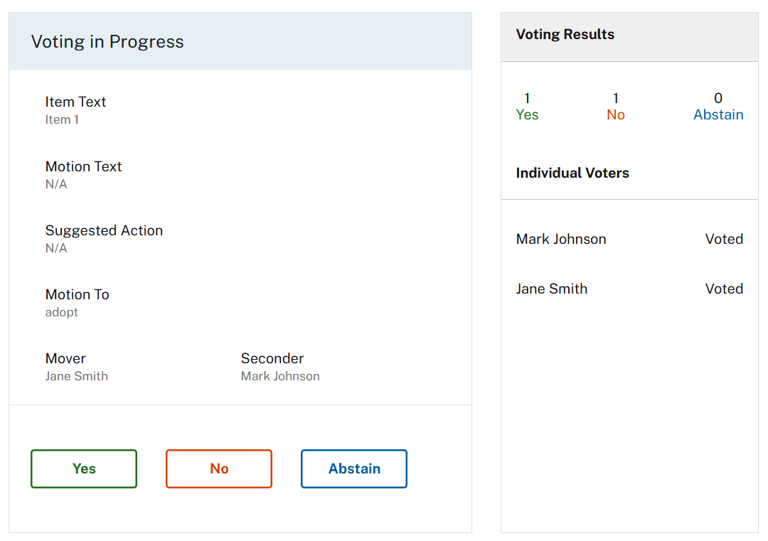 Voting in Legislate | Granicus Support