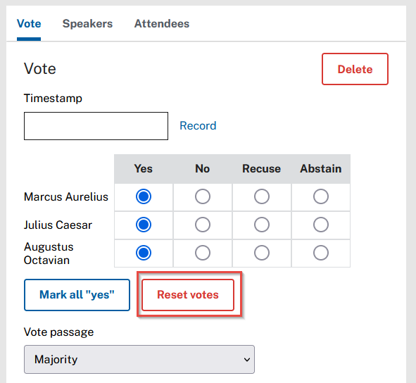 Taking a Vote in LiveManager Web | Granicus Support
