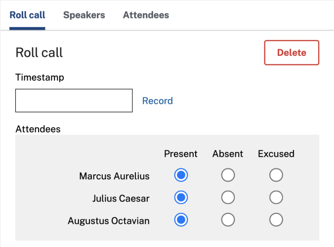 Taking Roll Call in LiveManager Web | Granicus Support