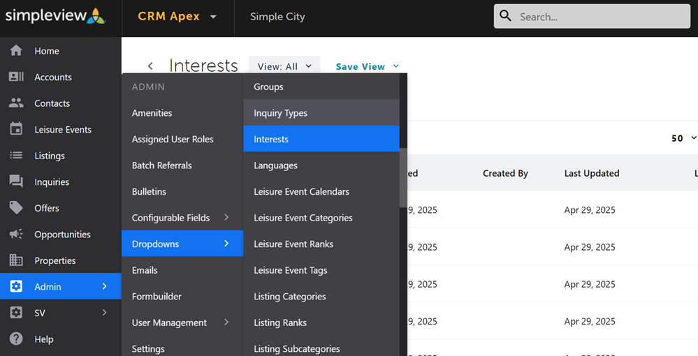 Admin Dropdowns | Granicus Support