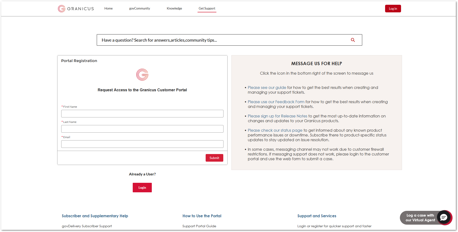 Support Portal Guide | Granicus Support