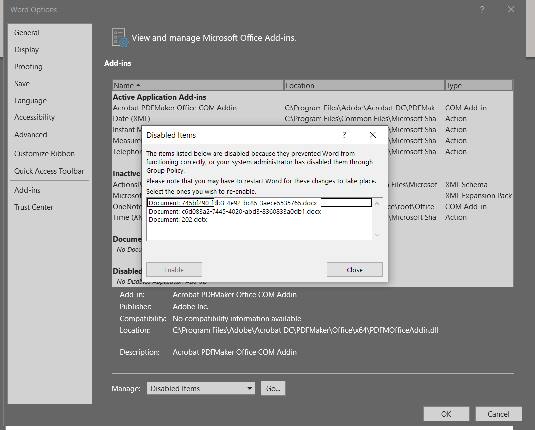 Compatibility Issue with Legistar's Word Integration | Granicus Support