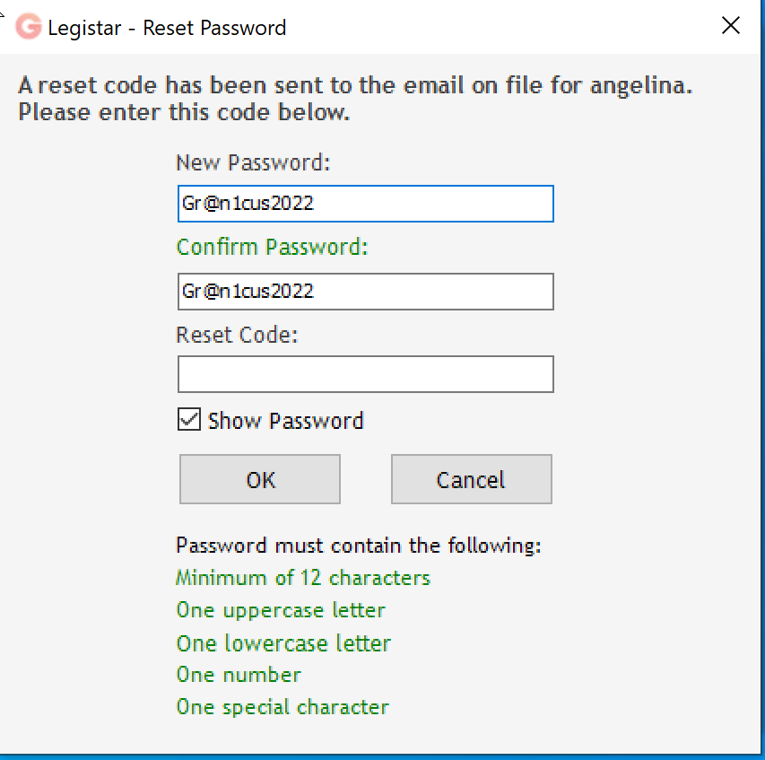 Legistar Password Policy - User Guide | Granicus Support