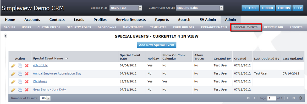 Admin: Special Events | Granicus Support