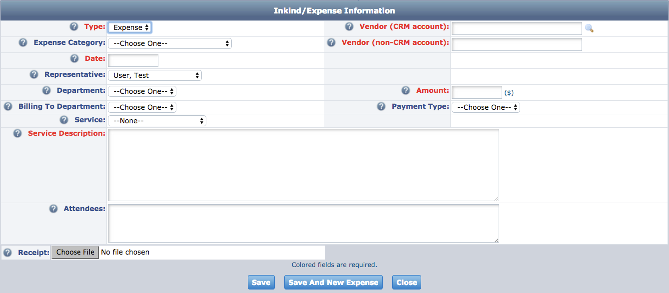 Events: In-kind/Expense | Granicus Support
