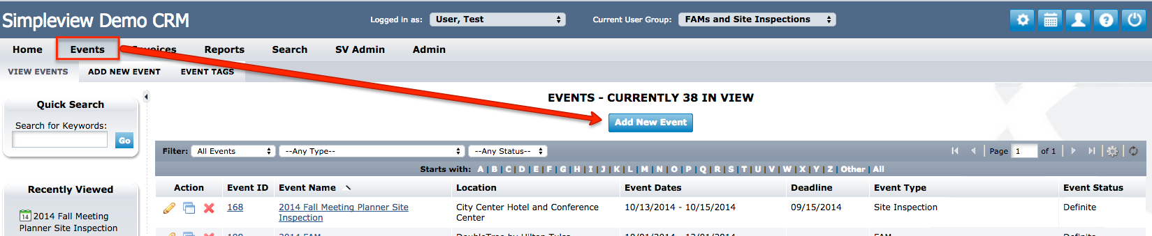 FAM / Site Inspection: Creating an Event | Granicus Support