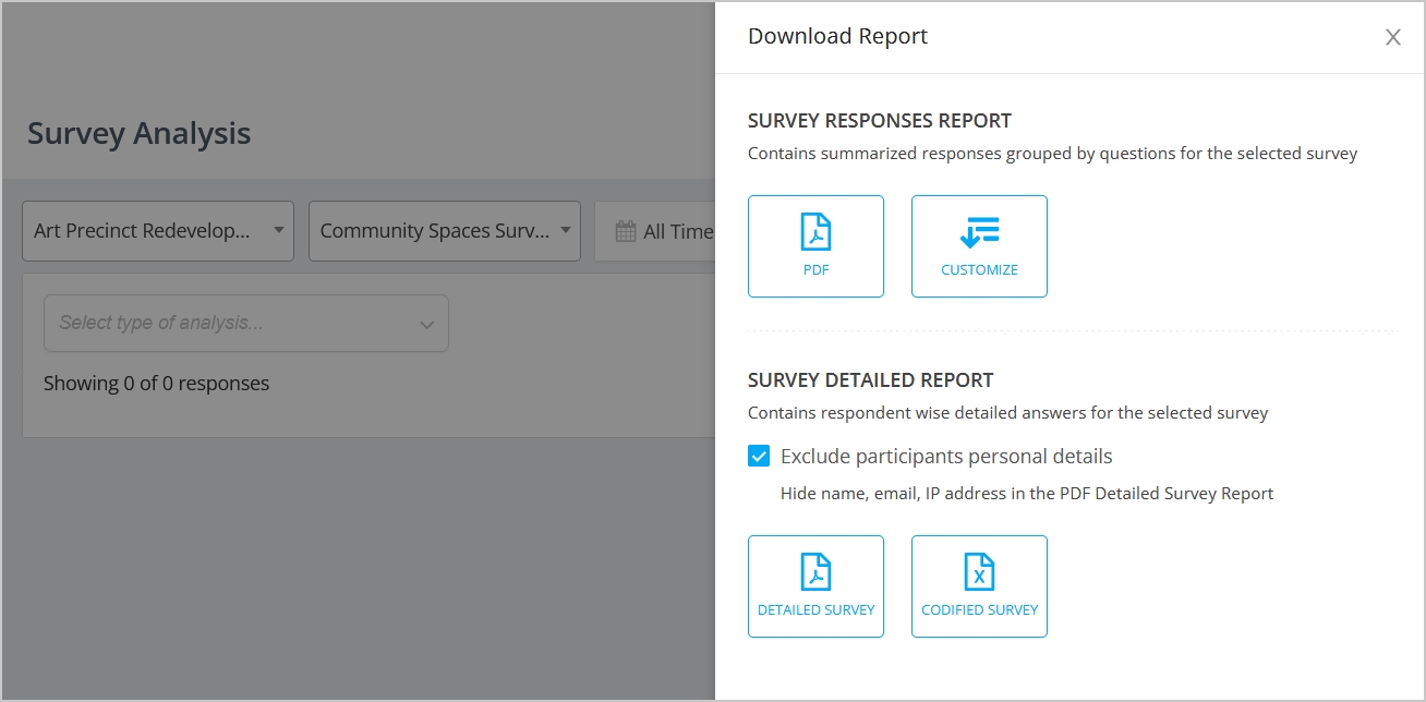 Remove Participant Details from the Detailed Survey Report | Granicus ...