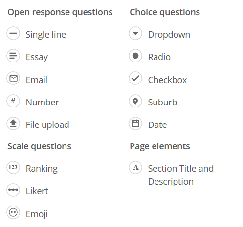 About the Survey Question Types | Granicus Support