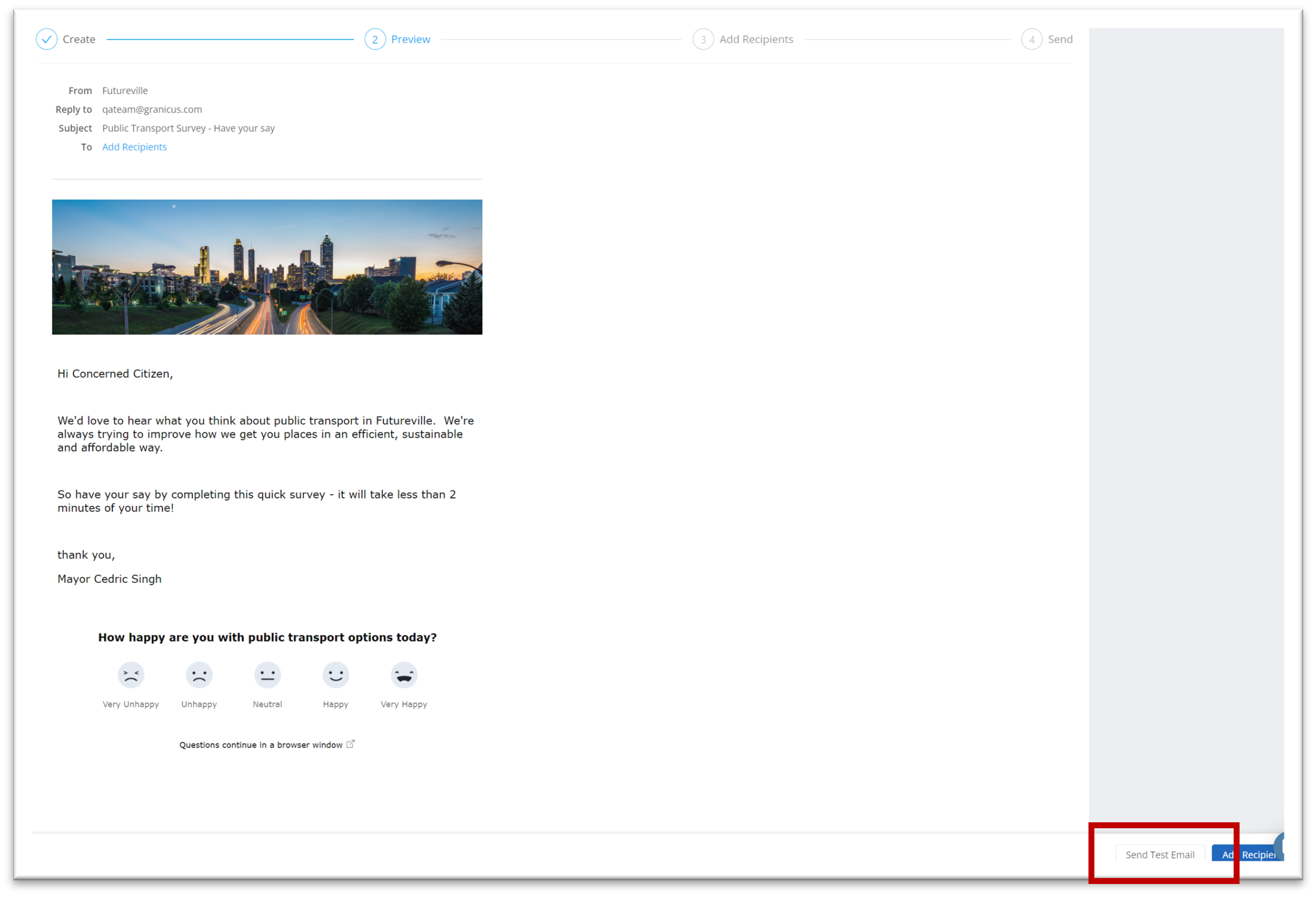 Add an Emoji Survey Question to an Email | Granicus Support