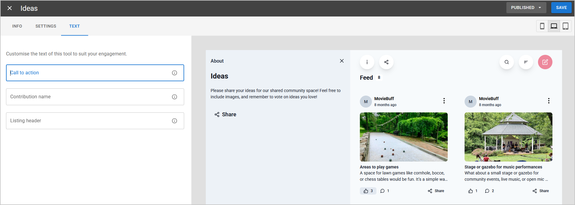 Add Ideas Using the Tool Builder | Granicus Support